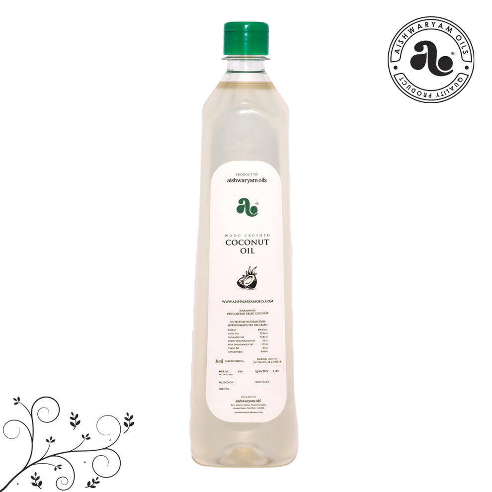 Pure Coconut Oil 1 Litre - Cold Pressed Virgin Coconut Oil – Aishwaryam ...