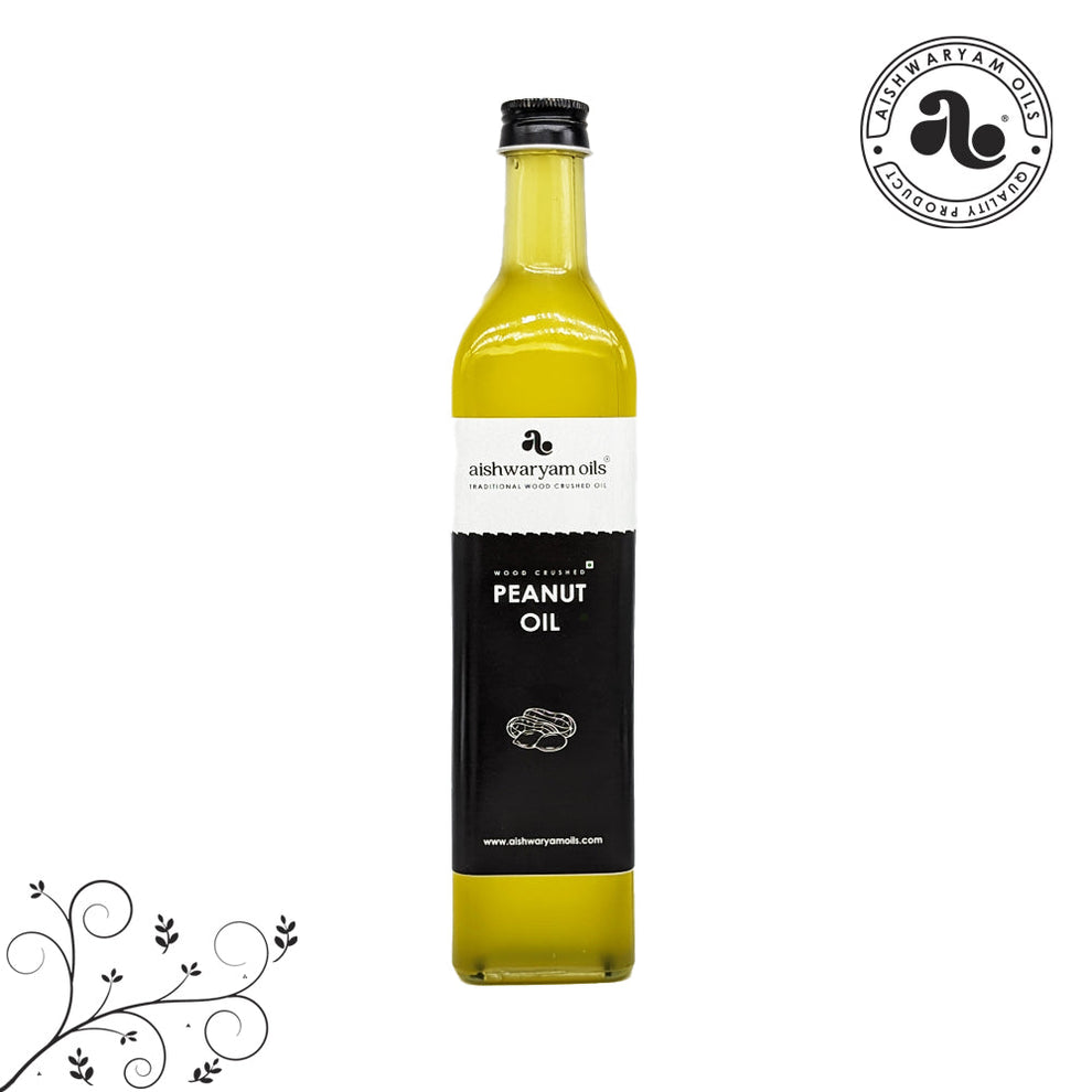 Pure Groundnut Oil 750ml Glass Bottle - Cold Pressed – Aishwaryam Oils