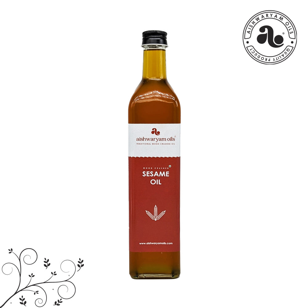 Sesame Oil 750ml Glass Bottle - Cold Pressed Gingelly – Aishwaryam Oils